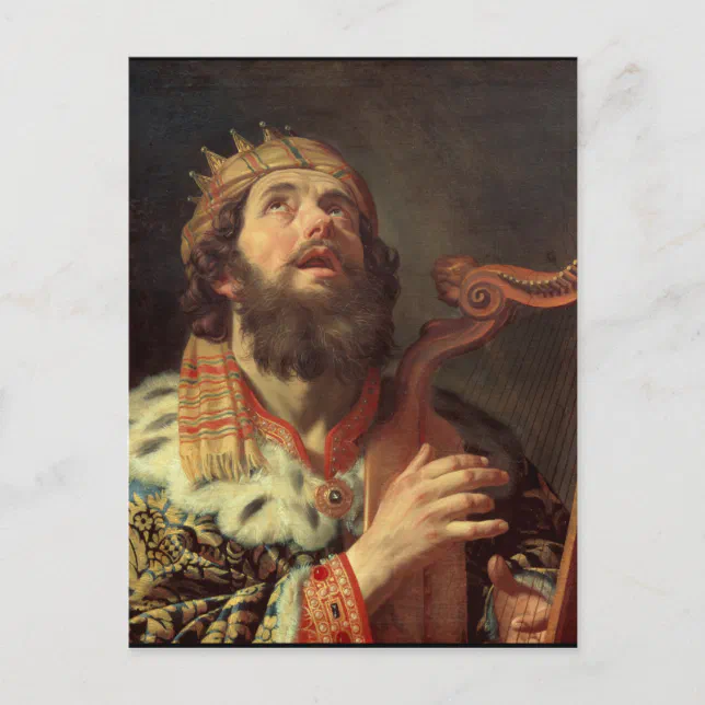 King David Playing the Harp Postcard | Zazzle