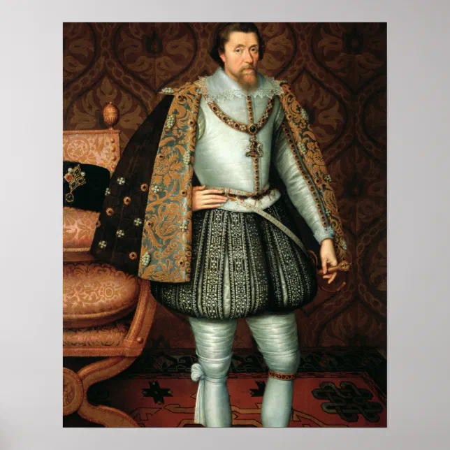 King James I of England (1566-1625) (oil on canvas Poster | Zazzle
