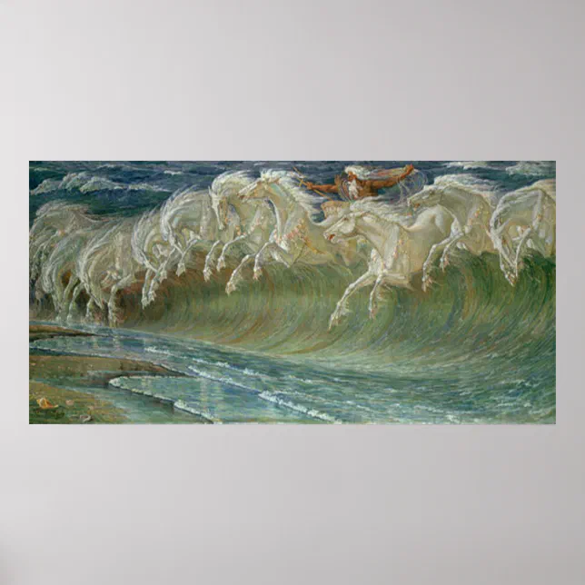 King Neptunes horses poster print | Zazzle