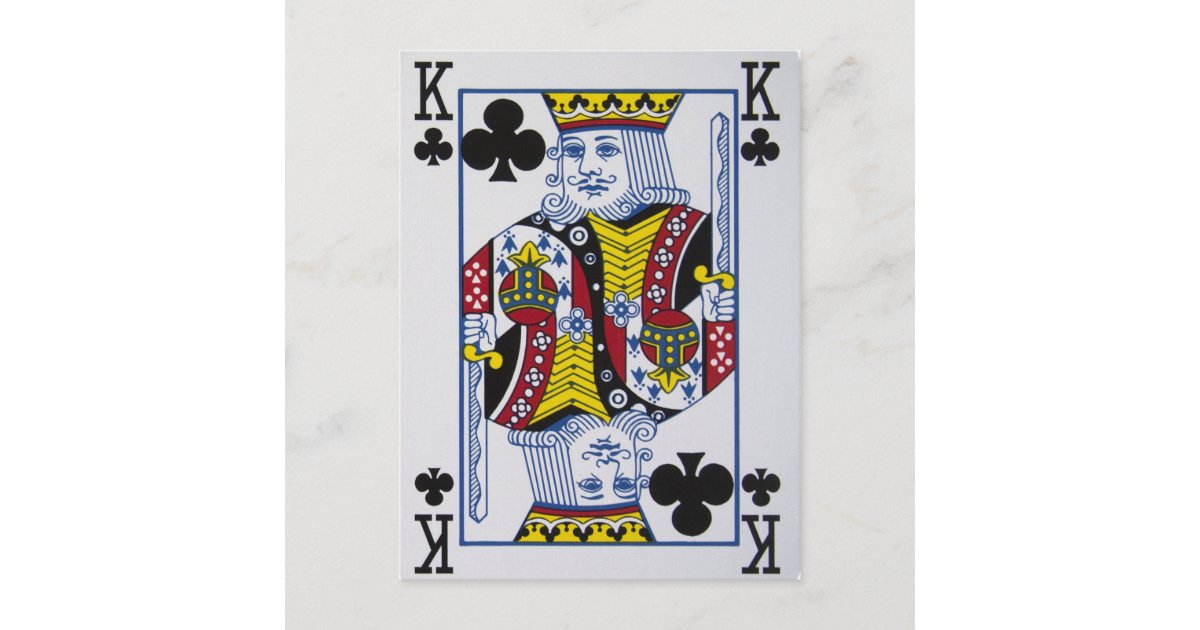 King Of Clovers (Clubs) Postcard | Zazzle