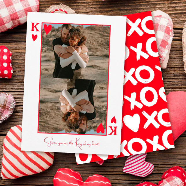 King of my heart photo valentine day holiday card | Zazzle