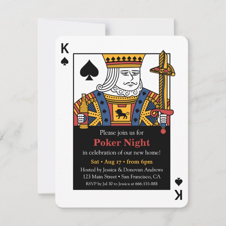 King of Spades Poker Night Housewarming Party Invitation | Zazzle