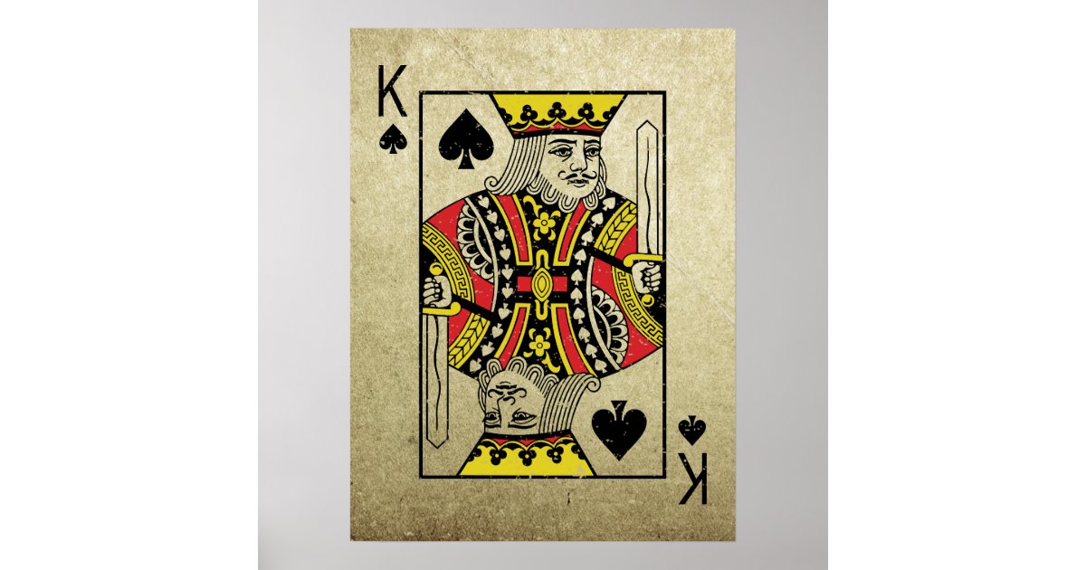 King of Spades Vintage Style Playing Cards Poster | Zazzle