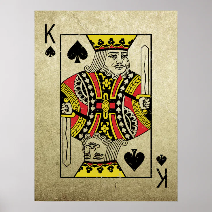 King of Spades Vintage Style Playing Cards Poster | Zazzle