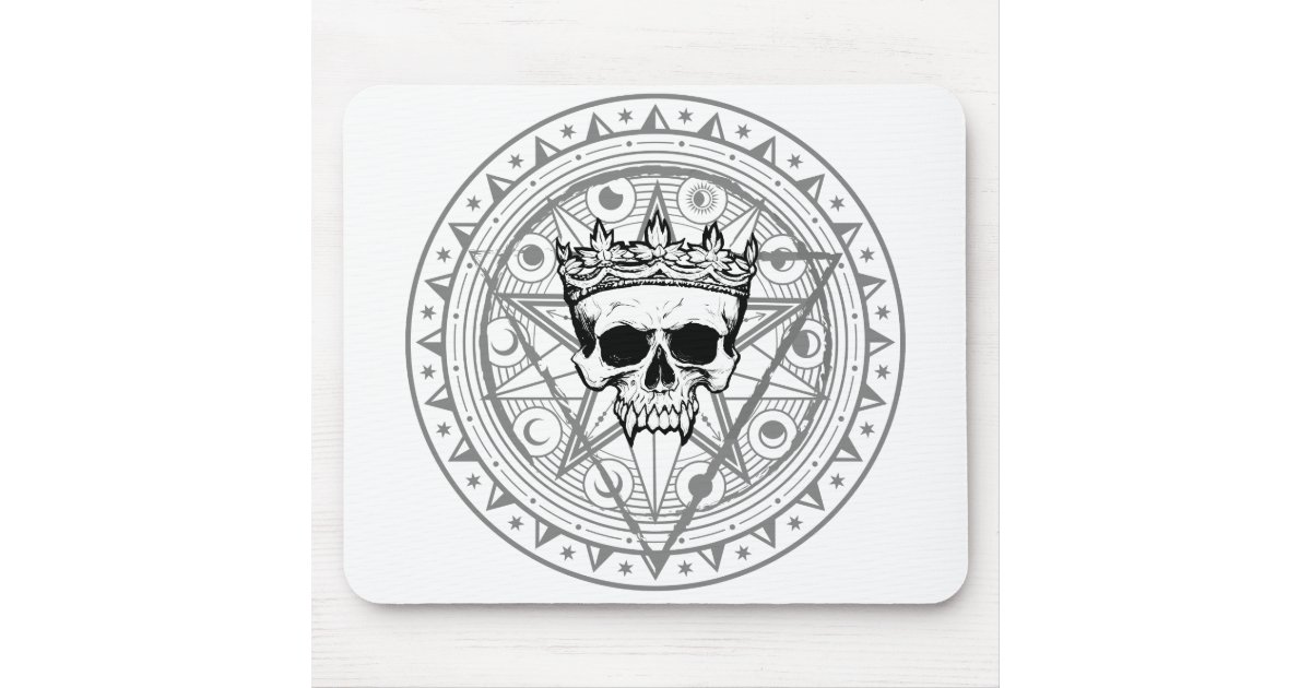 King of the Dead: Dark Royal Vampire Sigil White Mouse Pad | Zazzle