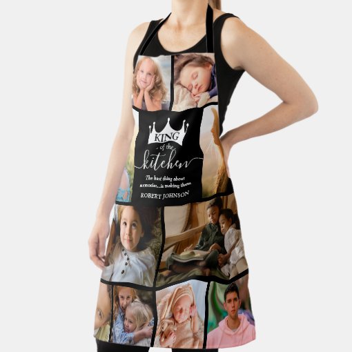 King of the Kitchen Photo Collage Apron | Zazzle