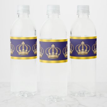 King Prince Crown Water Bottle Labels | Zazzle