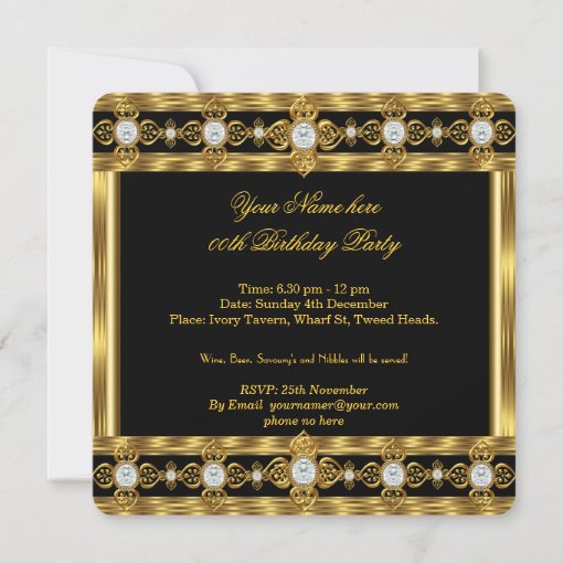 King Prince Queen Royal Gold Diamond Crown Party Invitation | Zazzle