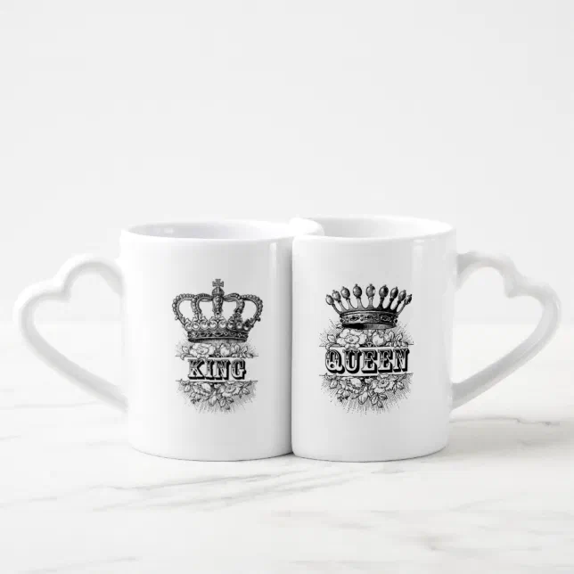 King & Queen Personalize Coffee Cups | Zazzle