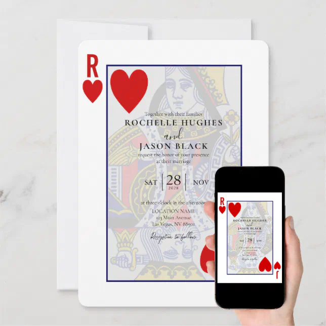 King Queen Playing Card Invitation | Zazzle