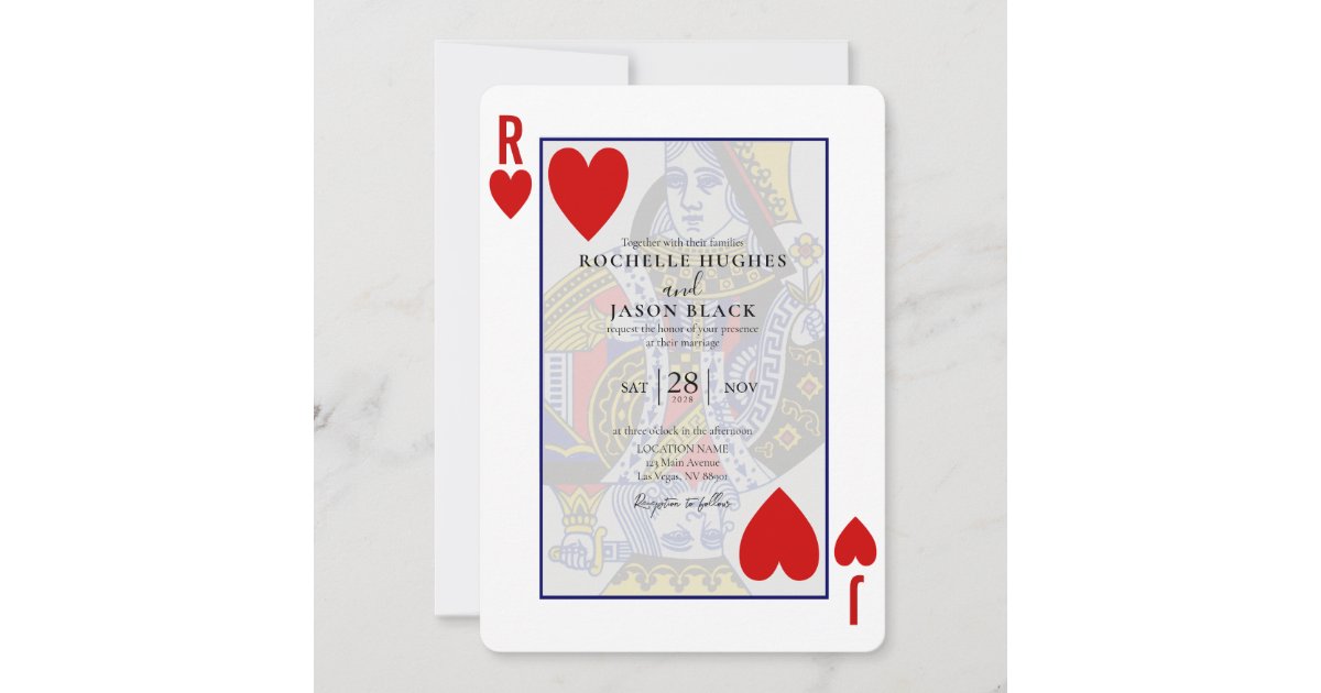 King Queen Playing Card Invitation | Zazzle
