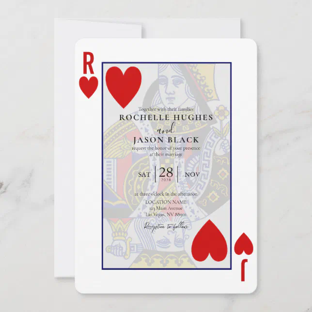 King Queen Playing Card Invitation | Zazzle