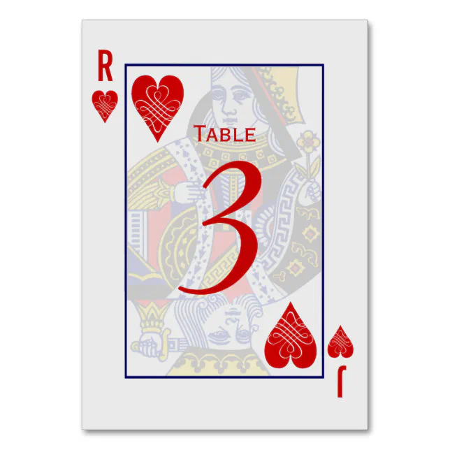 King Queen Playing Card Table Cards | Zazzle
