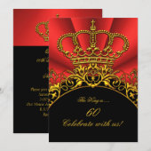 King Regal Red Queen Gold Royal Birthday Party Invitation | Zazzle