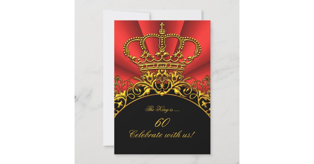 King Regal Red Queen Gold Royal Birthday Party Invitation | Zazzle