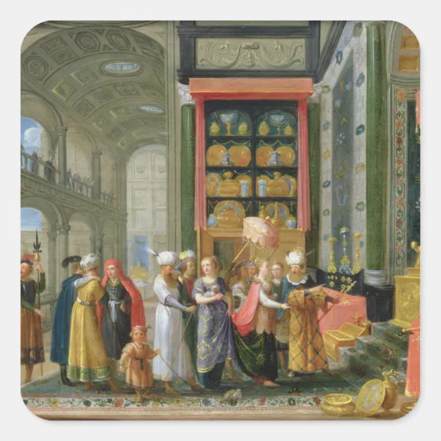 King Solomon and the Queen of Sheba Square Sticker | Zazzle