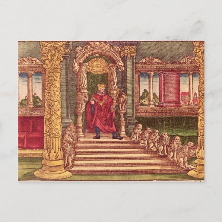 King Solomon on his throne, 1st Edition Postcard | Zazzle