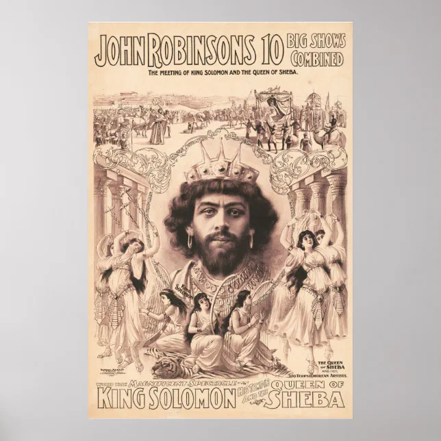 King Solomon Surrounded By Dancing Girls Poster | Zazzle