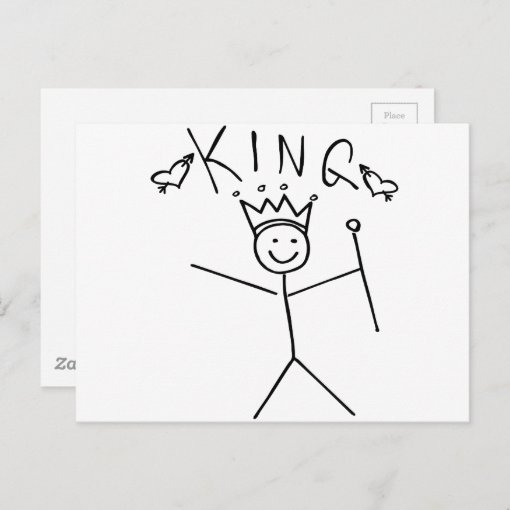 King Stick Figure Postcard | Zazzle