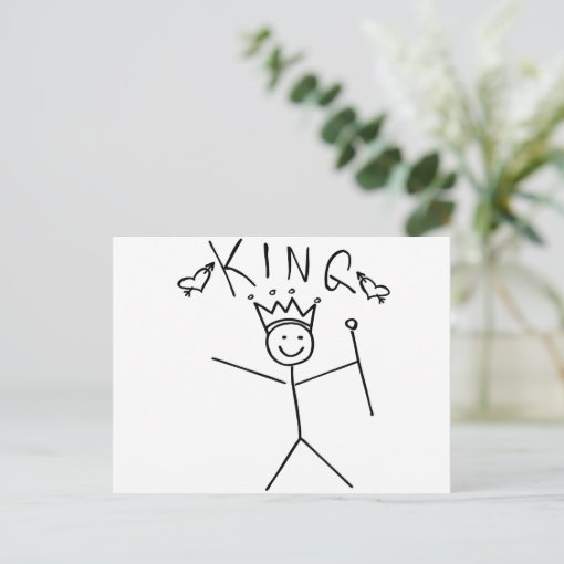 King Stick Figure Postcard | Zazzle