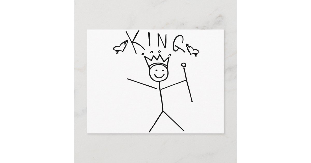 King Stick Figure Postcard | Zazzle