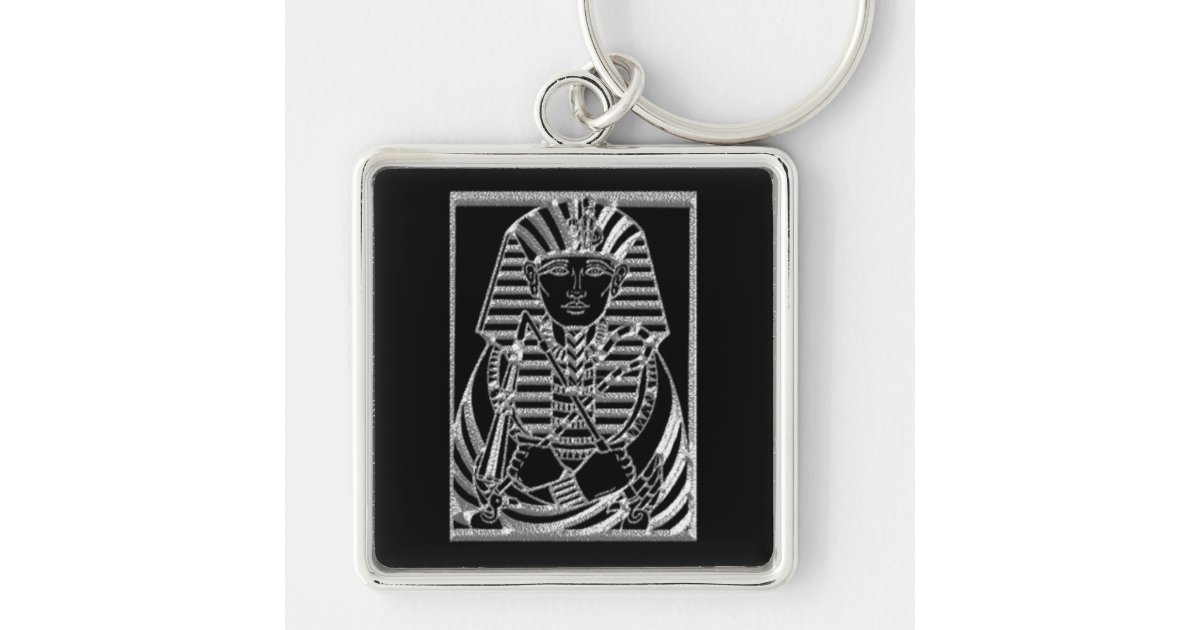 King Tut Silver Egyptian Key Chain | Zazzle