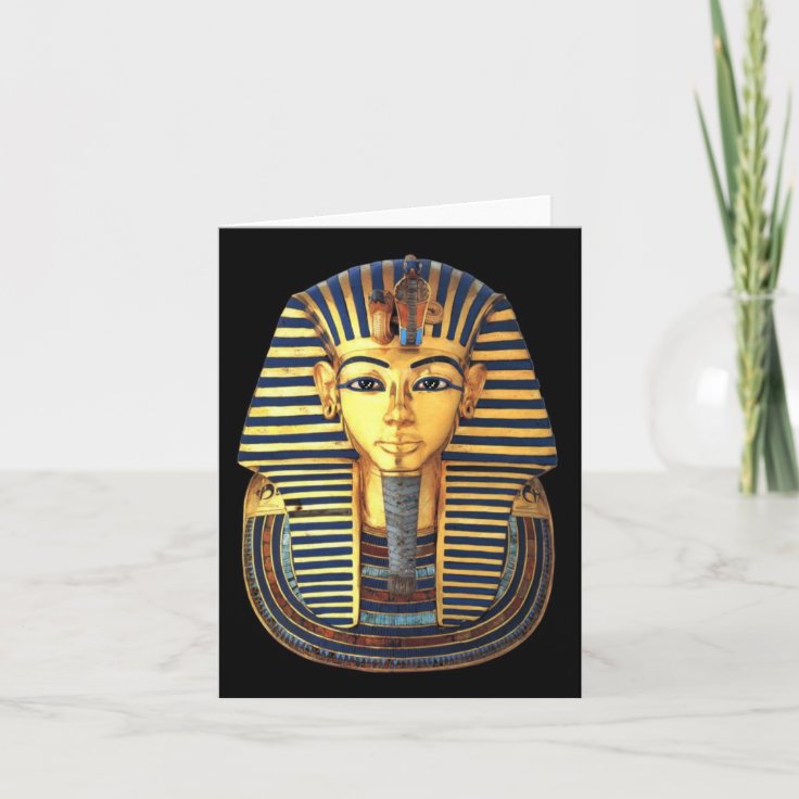 King Tutankhamun, Gold Mask, Egyptian Pharaoh Card | Zazzle