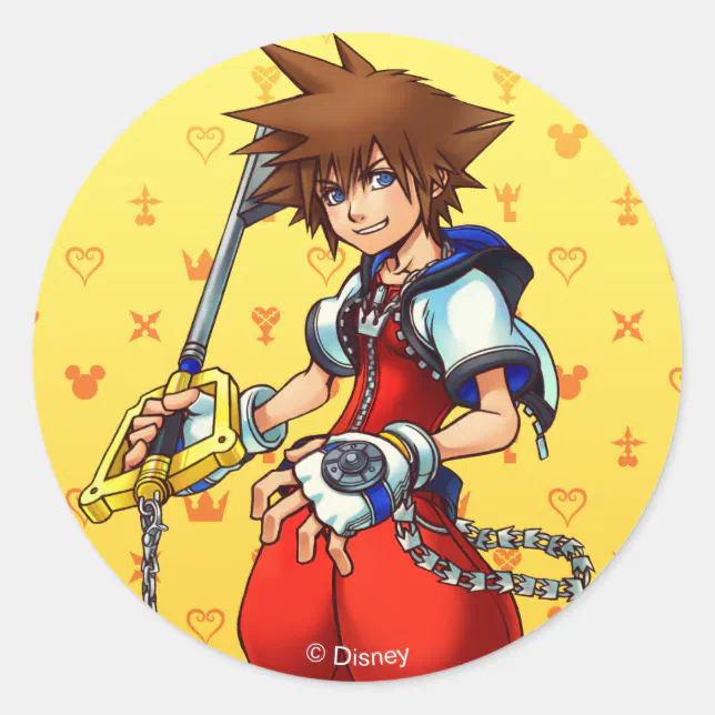 Kingdom Hearts | Sora Character Illustration Classic Round Sticker | Zazzle