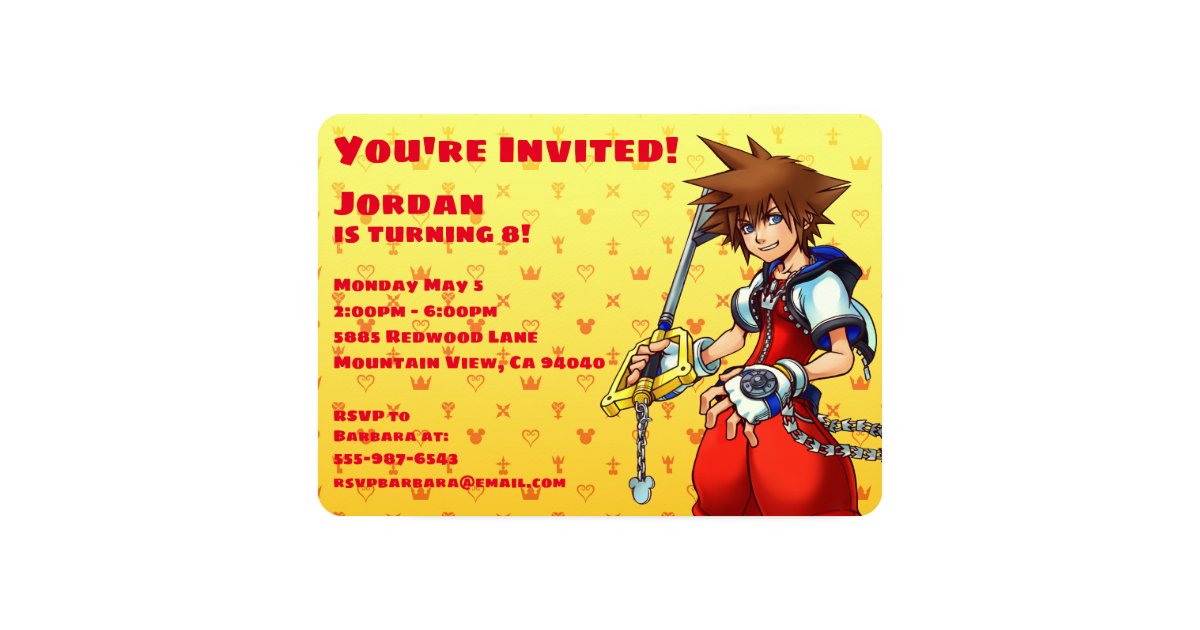 Kingdom Hearts | Sora Character Illustration Invitation | Zazzle.com
