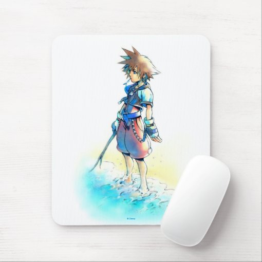 Kingdom Hearts | Sora On Beach Watercolor Mouse Pad | Zazzle