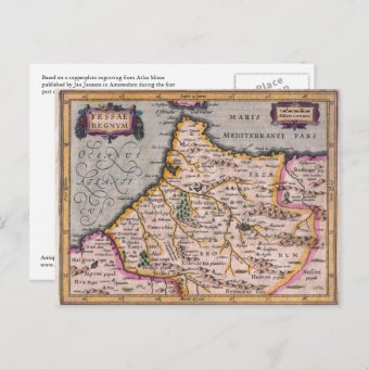 Kingdom of Fez - Antique Map of Morocco Postcard | Zazzle