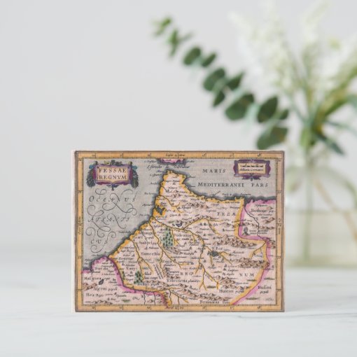 Kingdom of Fez - Antique Map of Morocco Postcard | Zazzle