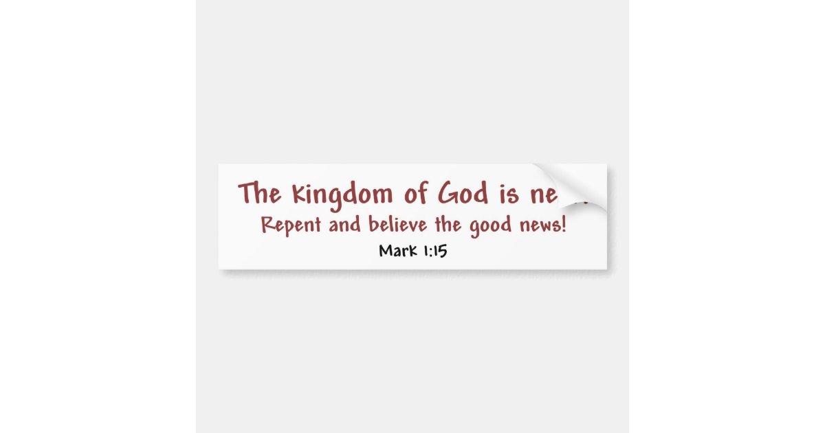 Kingdom of God (white) Bumper Sticker | Zazzle