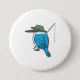 Kingfisher Fishing Fisher Fishing rod Button | Zazzle