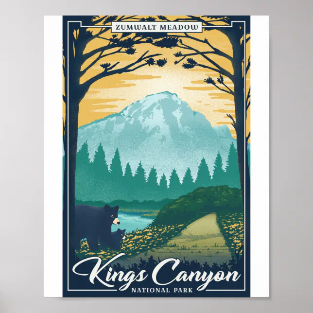 Kings Canyon National Park Litho Artwork Poster | Zazzle