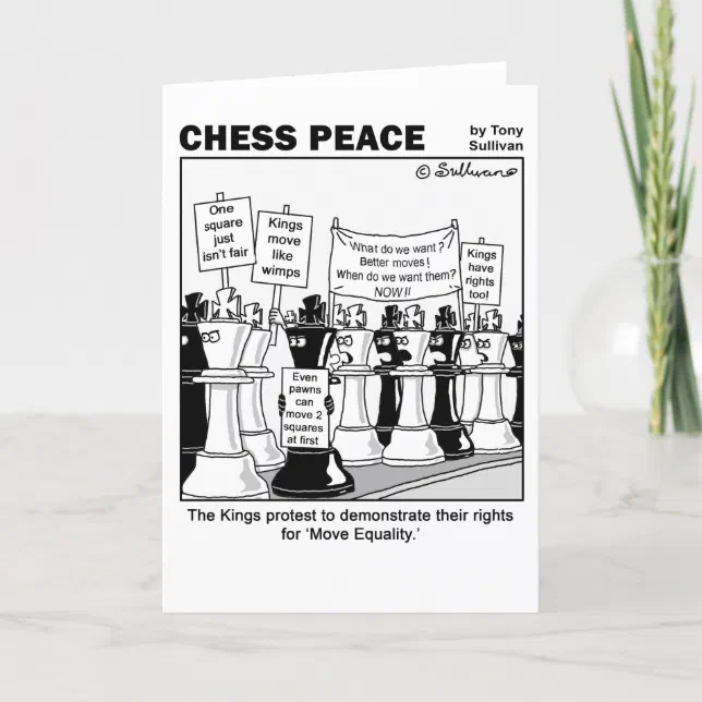 Kings protest march Chess Peace cartoon Card | Zazzle