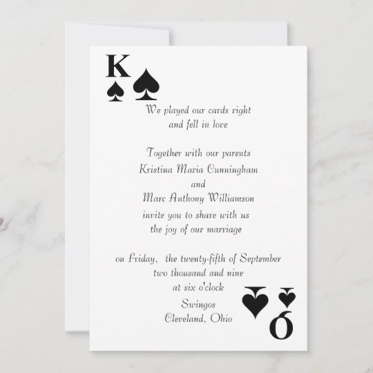 Kings & Queens Wedding Invitation (Spades) | Zazzle.com