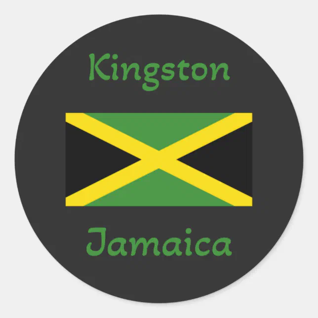 Kingston Jamaica – Jamaican Flag Classic Round Sticker | Zazzle