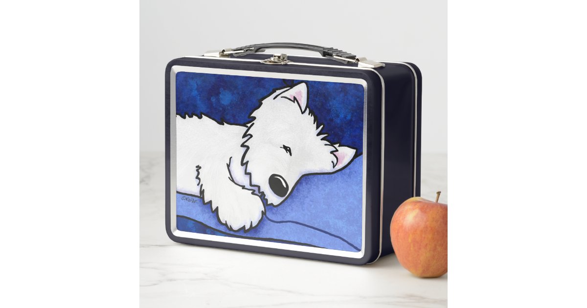 KiniArt Sleepy Westie Metal Lunch Box | Zazzle