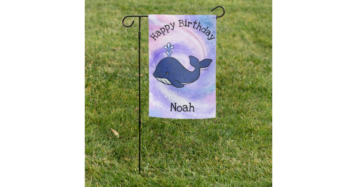 KiniArt Whale Garden Flag | Zazzle