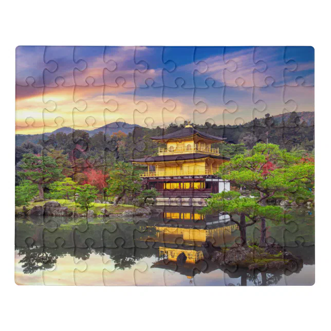 Kinkaku-ji Zen Temple Kyoto Japan Sunset Travel Jigsaw Puzzle | Zazzle