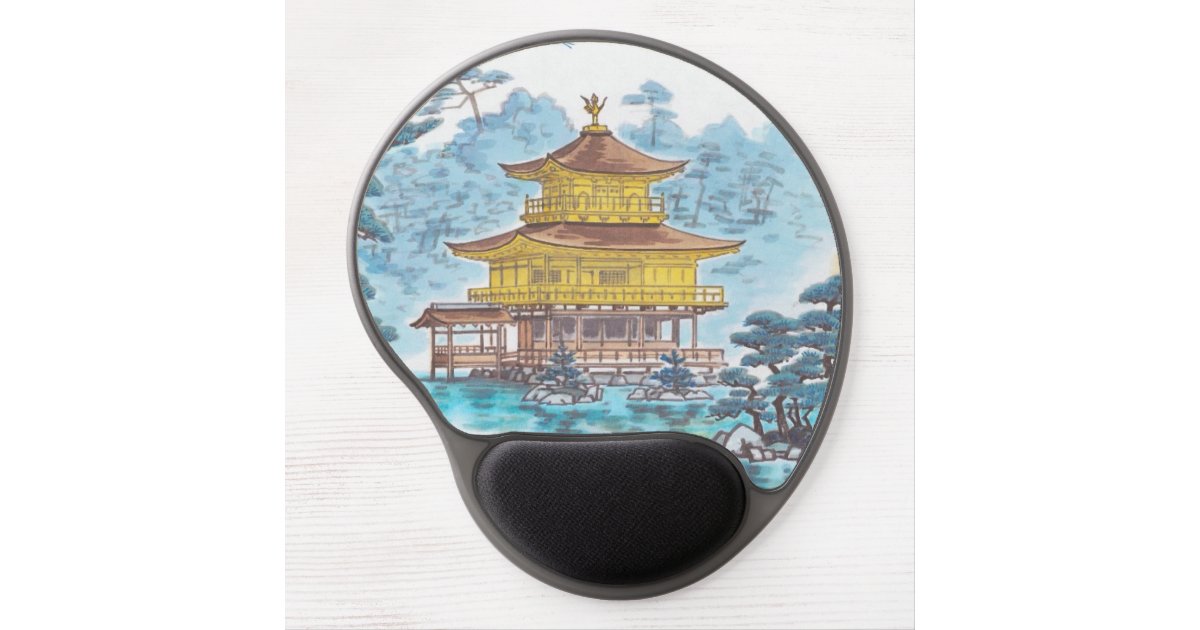 Kinkakuji Temple Kamei Tobei japanese scenery art Gel Mouse Pad | Zazzle