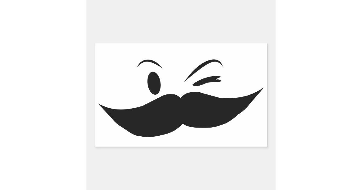 Kinky Mustache Rectangular Sticker | Zazzle