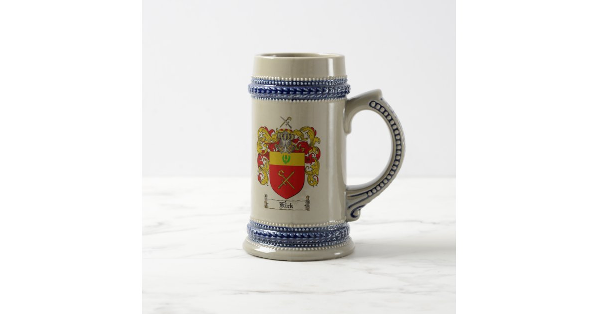 Kirk Coat of Arms Stein / Kirk Family Crest Stein | Zazzle