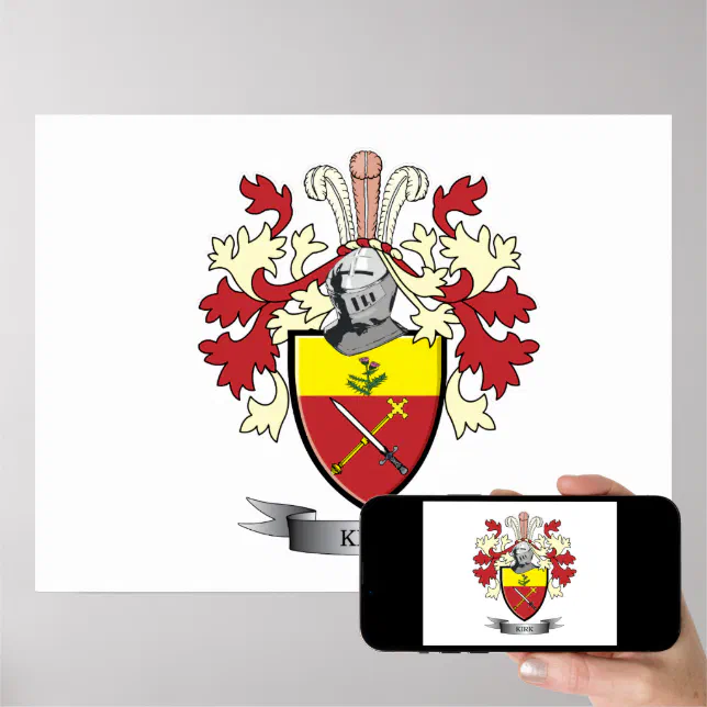 Kirk Family Crest Coat of Arms Poster | Zazzle