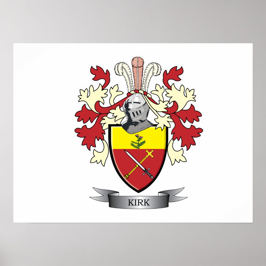 Kirk Family Crest Coat of Arms Poster | Zazzle