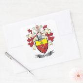 Kirk Family Crest Coat of Arms Square Sticker | Zazzle