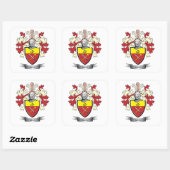 Kirk Family Crest Coat of Arms Square Sticker | Zazzle