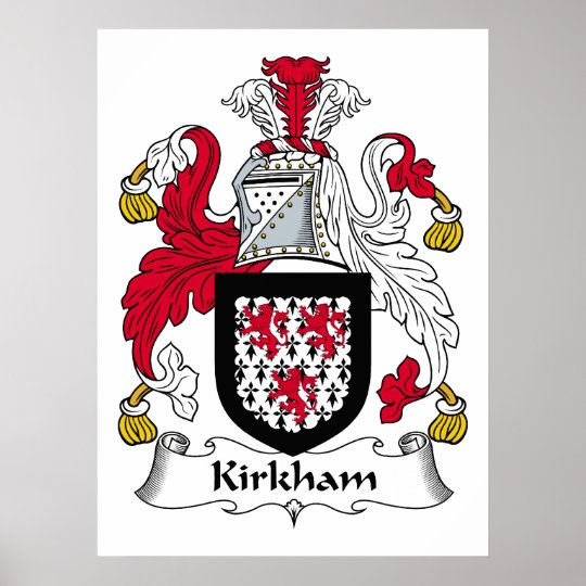 Kirkham Family Crest Poster | Zazzle.com