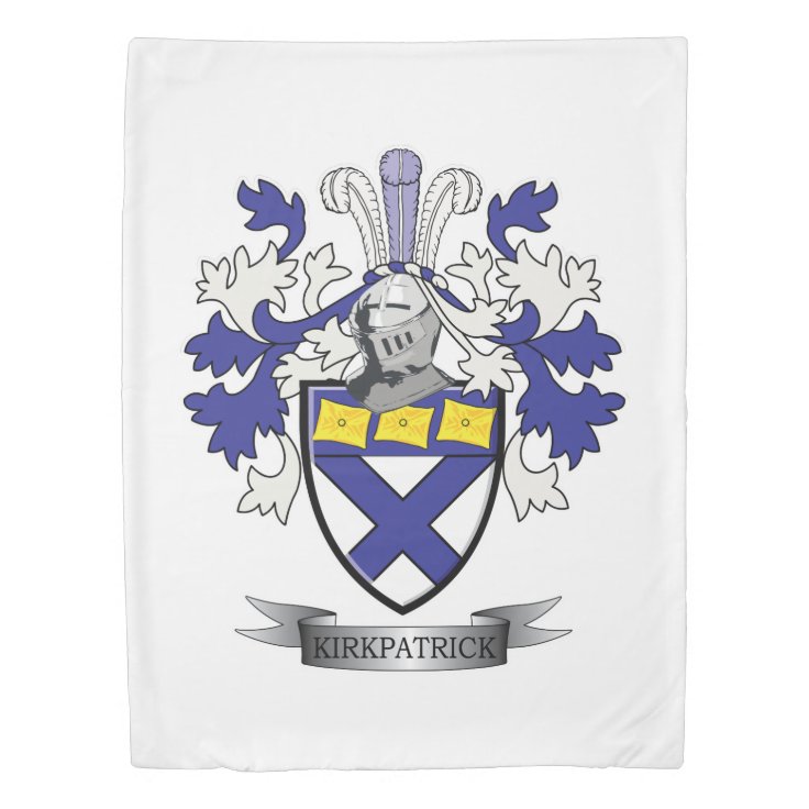 Kirkpatrick Family Crest Coat of Arms Duvet Cover | Zazzle